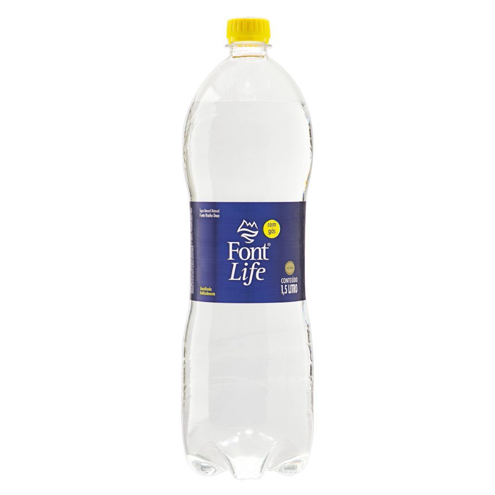 Água Mineral Natural com Gás Font Life Garrafa 1,5L