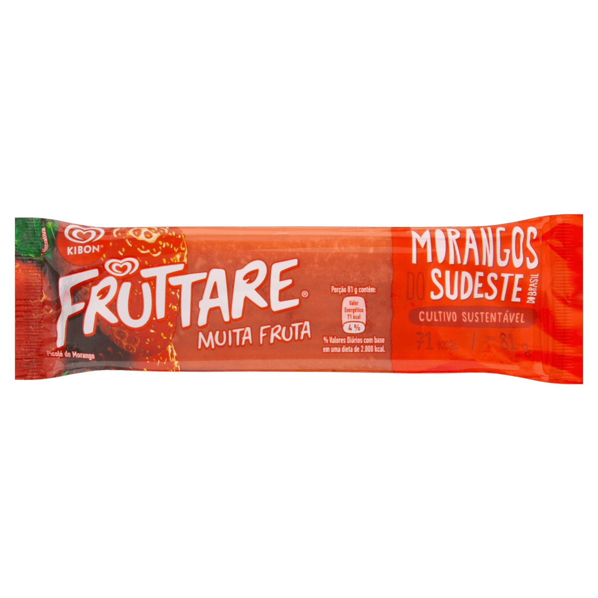 Picolé Fruttare Morango Kibon 81g