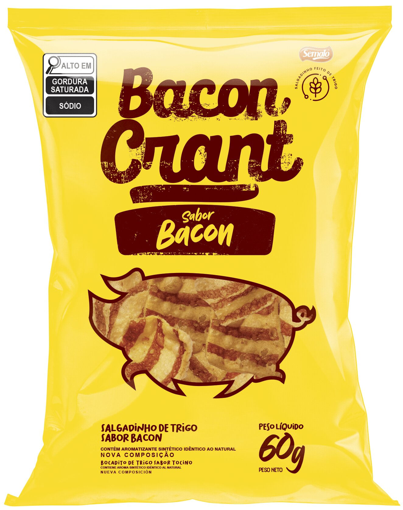 Salgadinho Semalo Bacon Crant Pacote 60g