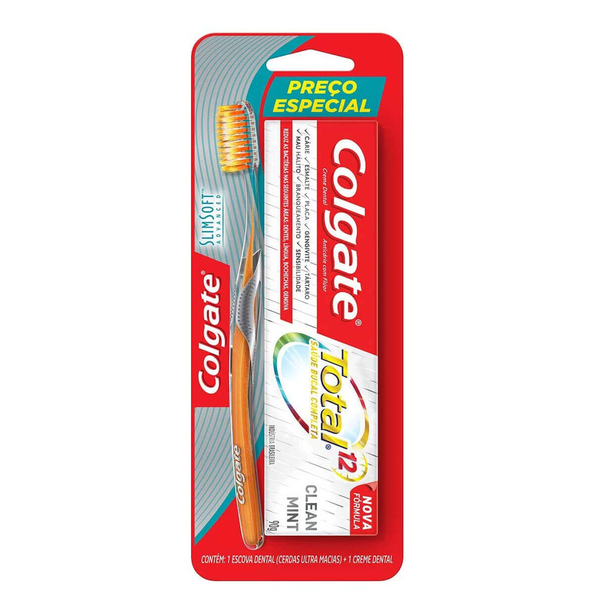 Kit Escova Dental Colgate Slim Soft Advanced+Creme Dental Colgate Total ...