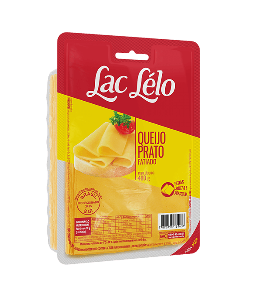 Queijo Prato Lac Lelo 400g