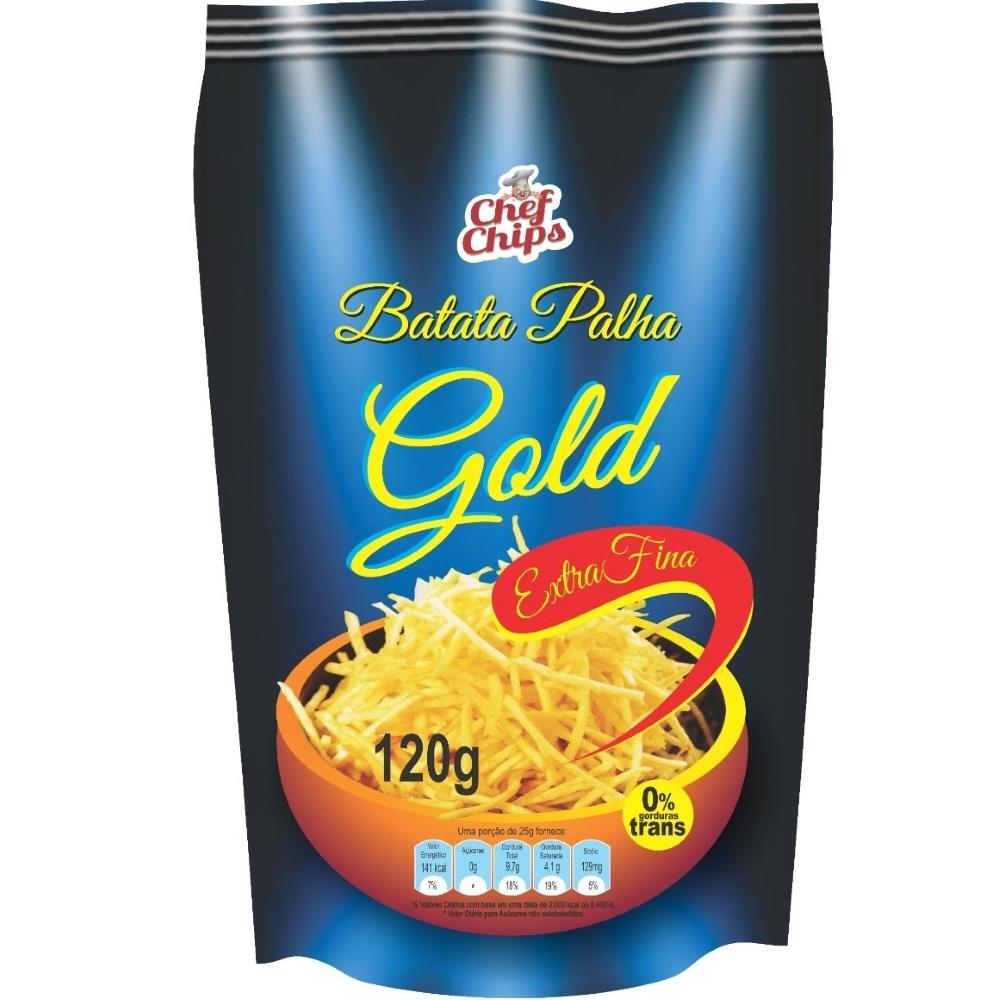 Batata Palha Gold Chef Chips Embalagem 120g