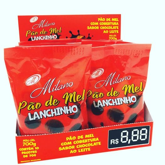 Pão de Mel Lanchinho Milano Display com 10un 70g
