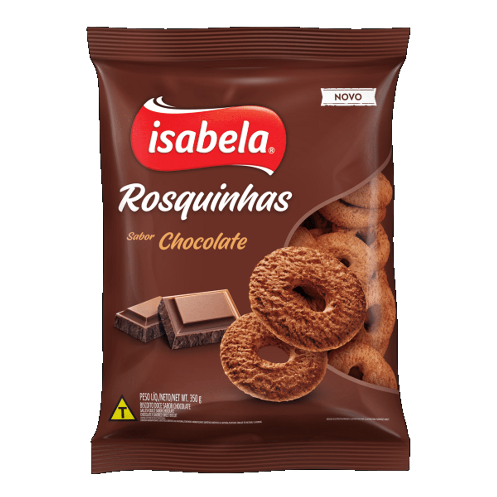 Biscoito Rosca Chocolate Isabela Pacote 350g