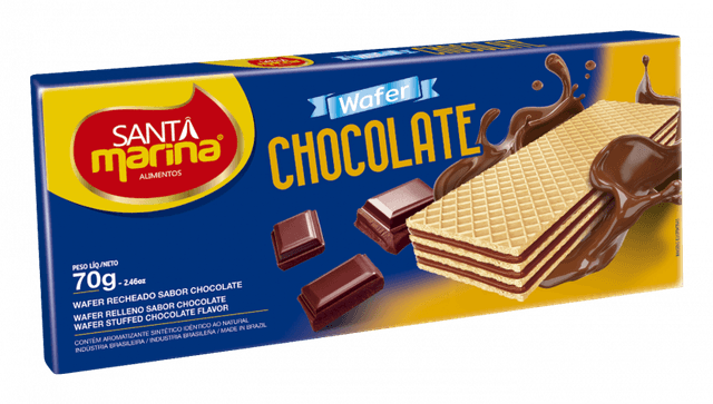 Wafer Recheado de Chocolate Santa Marina 70g