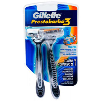 Aparelho de Barbear Prestobarba 3 Gillette com 2un